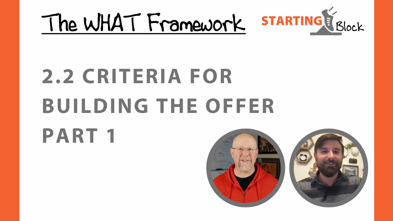2. Criteria for Building the Offer Part 1 - All Access Pass